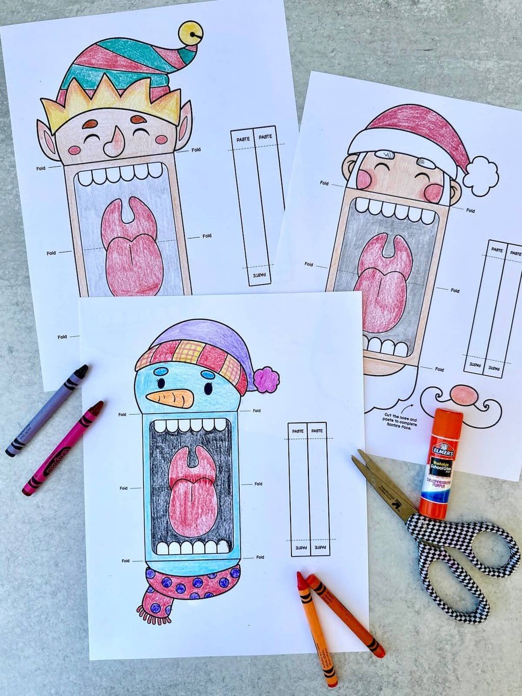 Christmas Hand Puppets - Free Printable Christmas Craft for Kids - The ...
