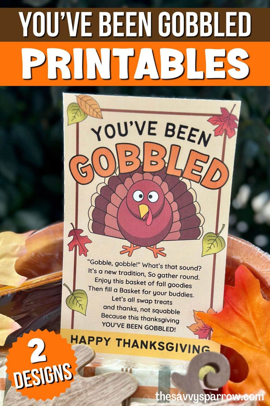 You've Been Gobbled Printable Gift Tags - The Savvy Sparrow