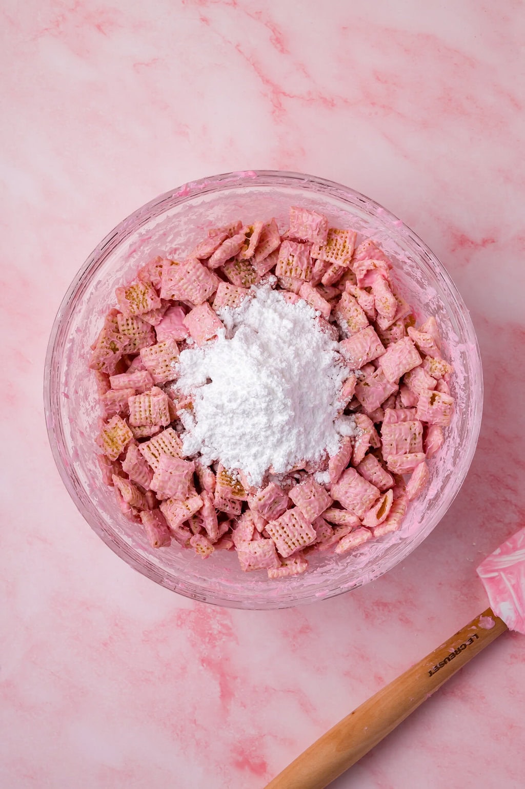 Valentine's Day Puppy Chow - A Sweet Pink Treat!
