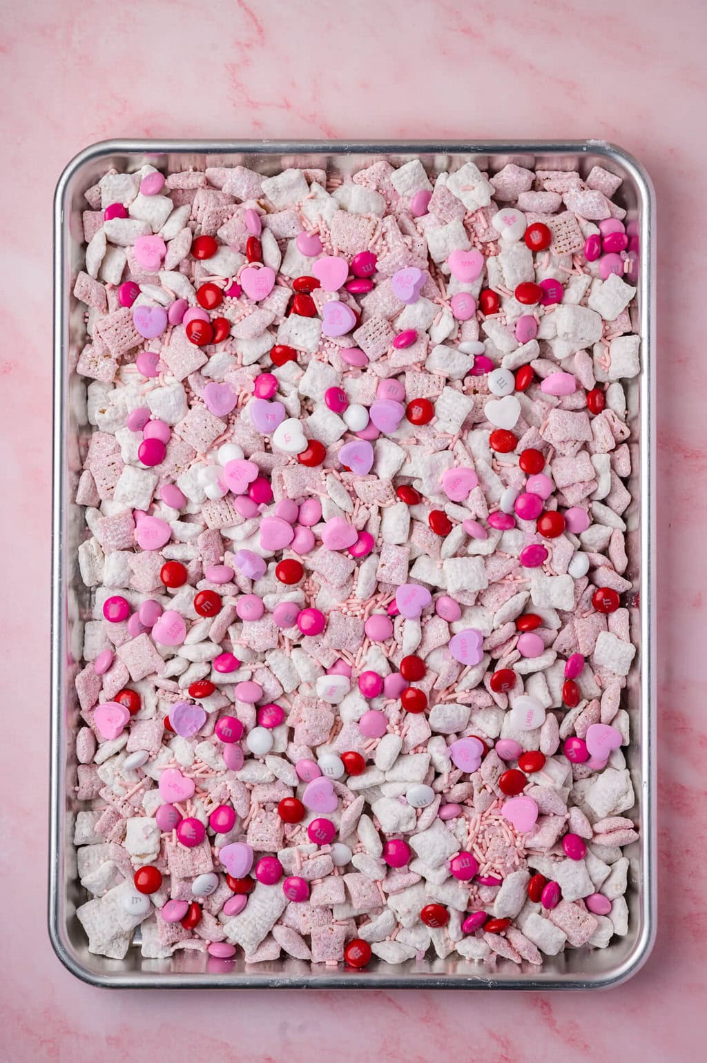 Valentine's Day Puppy Chow - A Sweet Pink Treat!