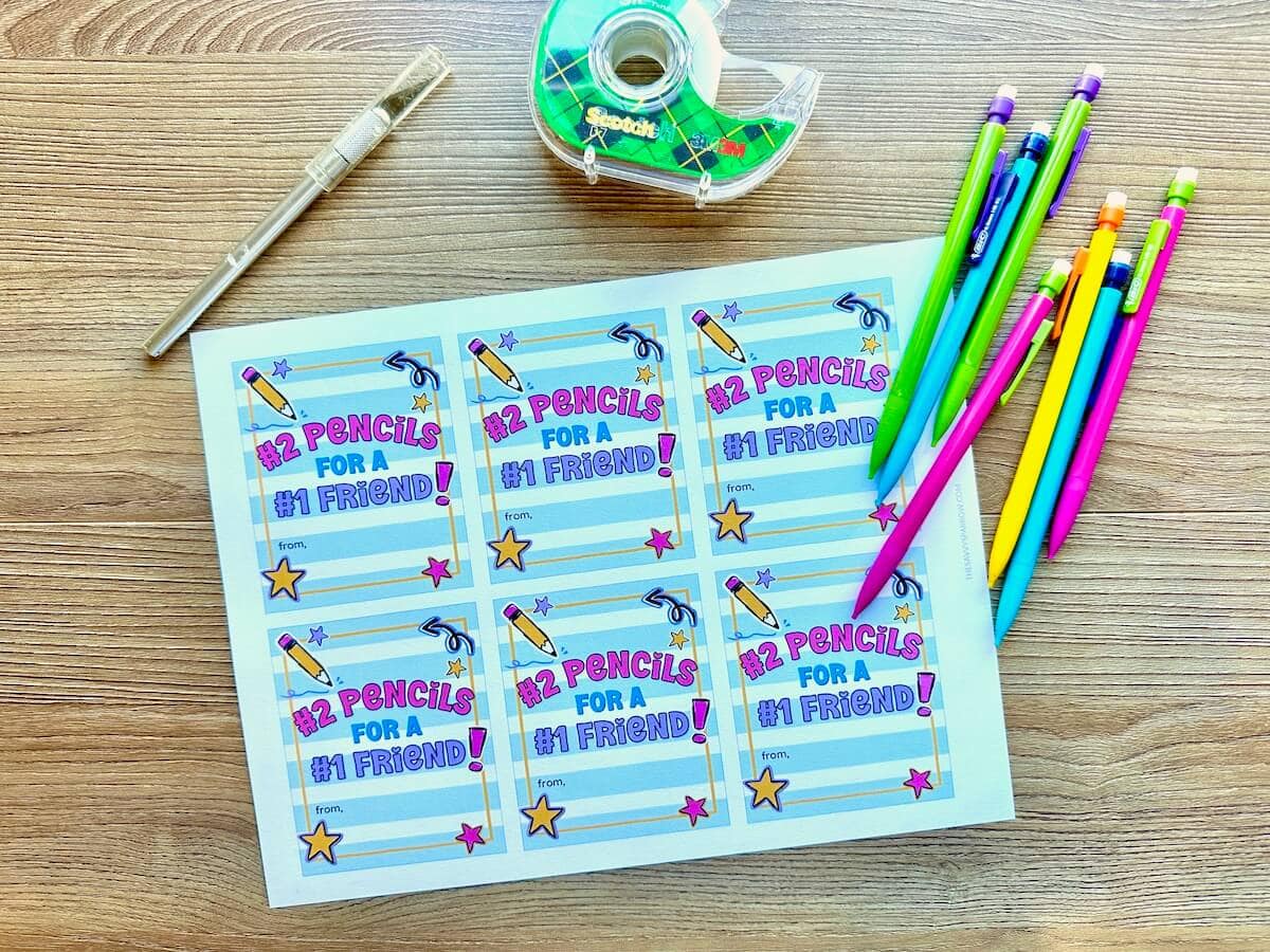 Printable Pencil Valentines for Kids to Pass Out at School