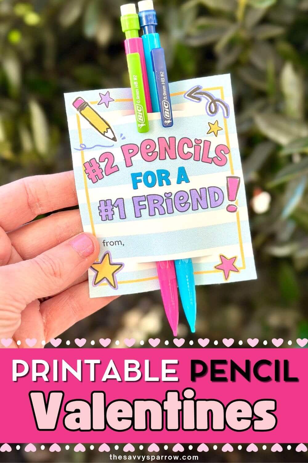 Printable Pencil Valentines for Kids to Pass Out at School