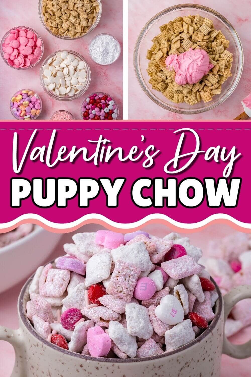 Valentine's Day Puppy Chow - A Sweet Pink Treat!