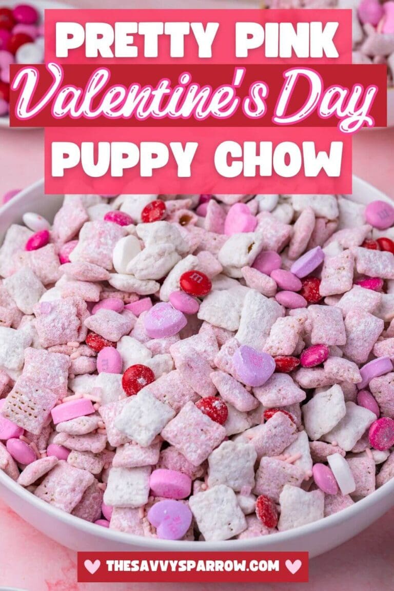 Valentine's Day Puppy Chow - A Sweet Pink Treat!
