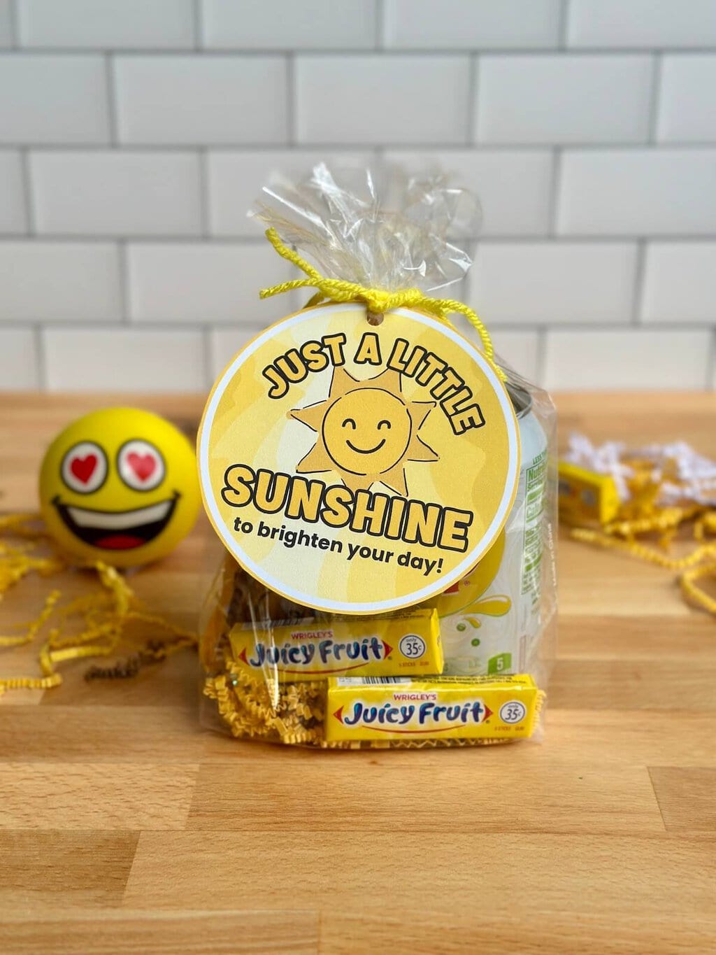 DIY Box of Sunshine Care Package with Free Printable Tags