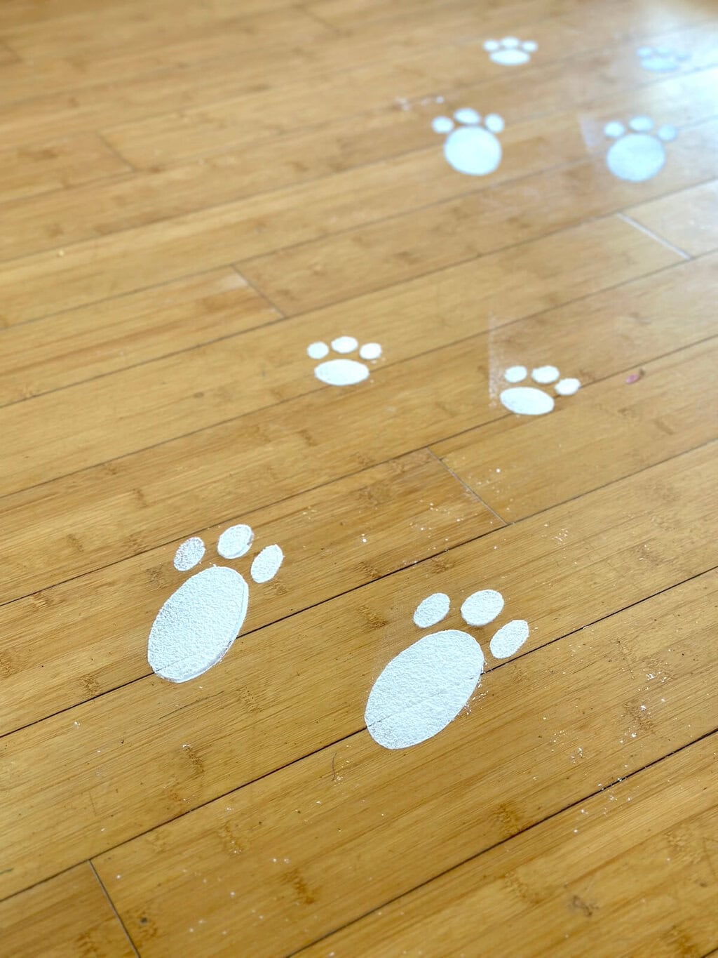 Make these Easter Bunny Footprints with Free Template and Flour! - The ...