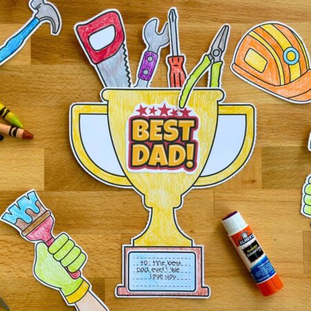 Best Dad Ever Trophy Craft for Father's Day (Free Printable) - The ...