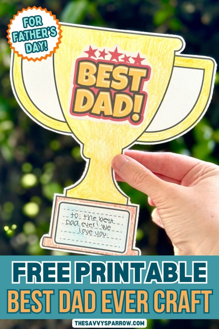 Best Dad Ever Trophy Craft for Father's Day (Free Printable) - The ...