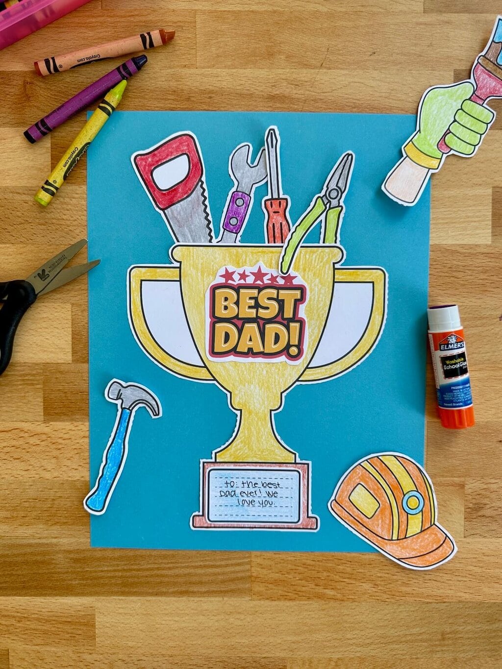 Best Dad Ever Trophy Craft for Father's Day (Free Printable) - The ...