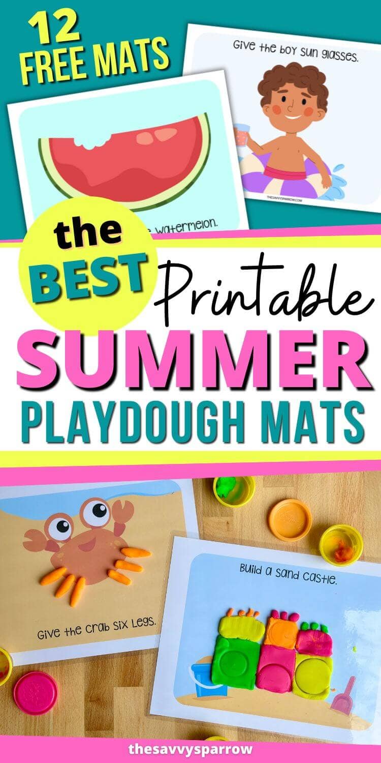 Free Printable Summer Playdough Mats for Kids - 12 Designs!