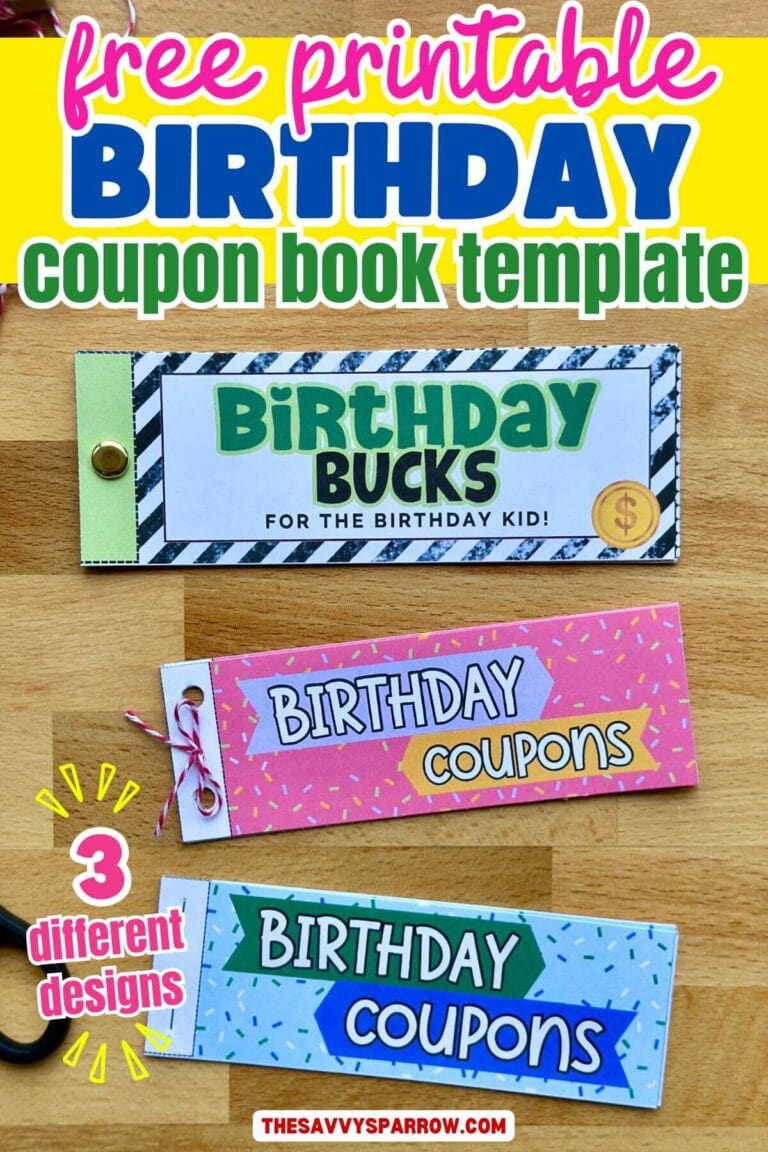 Birthday Coupon Book - Free Printable for DIY Birthday Gifts!