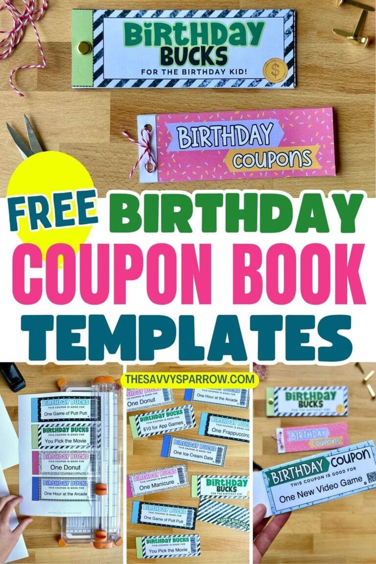 Birthday Coupon Book - Free Printable for DIY Birthday Gifts!