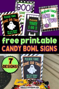Please Take One Halloween Sign for Your Candy Bowl - 7 Designs!