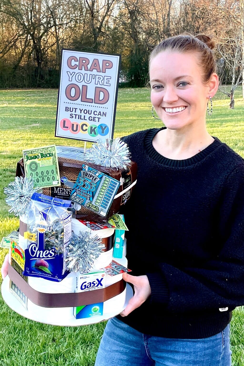 Funny Over The Hill Gag Gift with Printable Tag (Crap You're Old!)