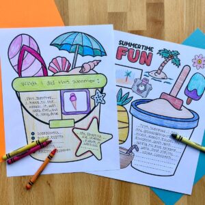 "All About My Summer" Printable Coloring Worksheets for Kids