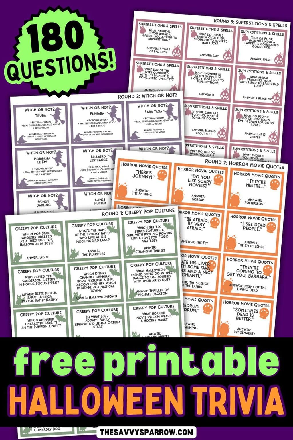 Halloween Trivia Game - Free Printable Questions Cards