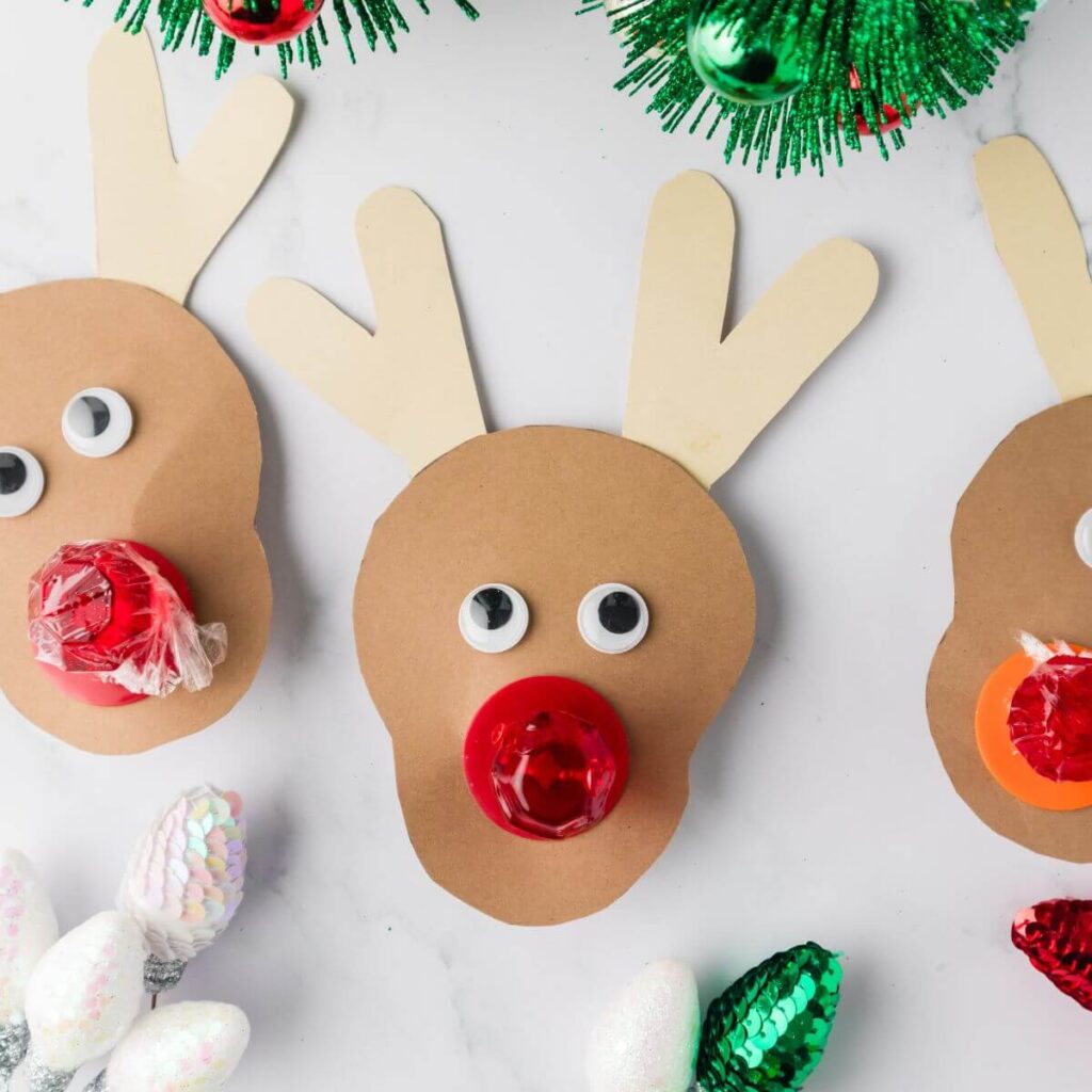 Rudolph Ring Pop Craft - Easy Christmas Craft for Kids