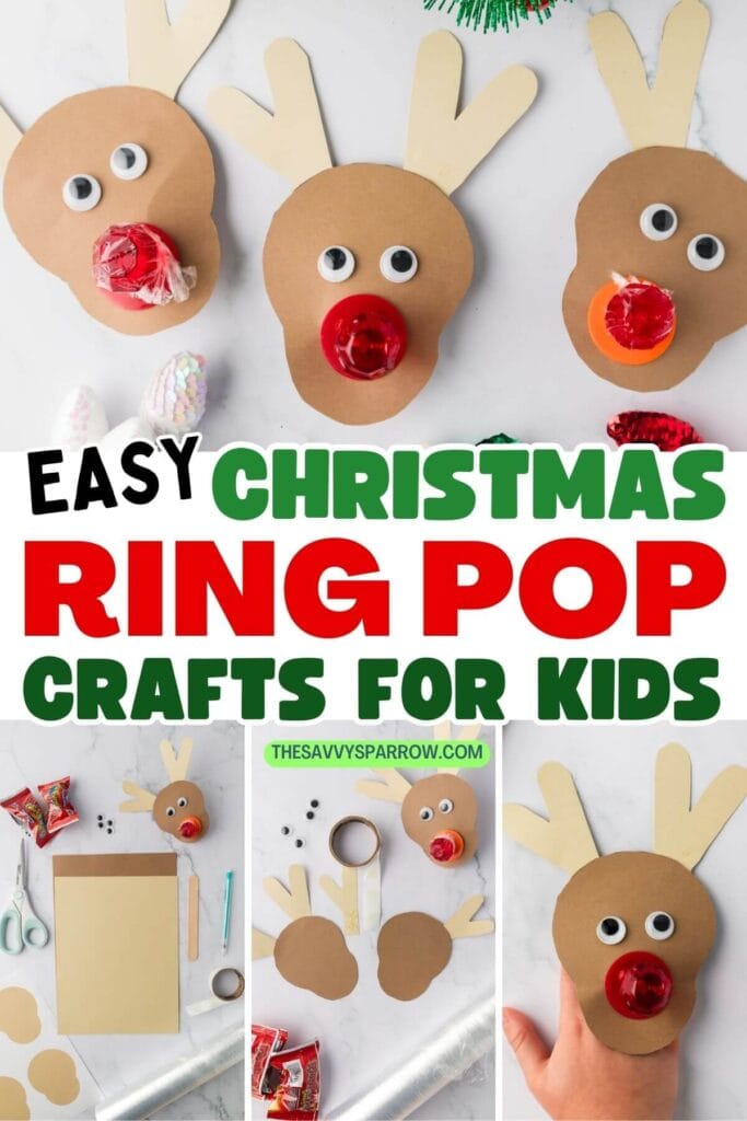 Rudolph Ring Pop Craft - Easy Christmas Craft for Kids