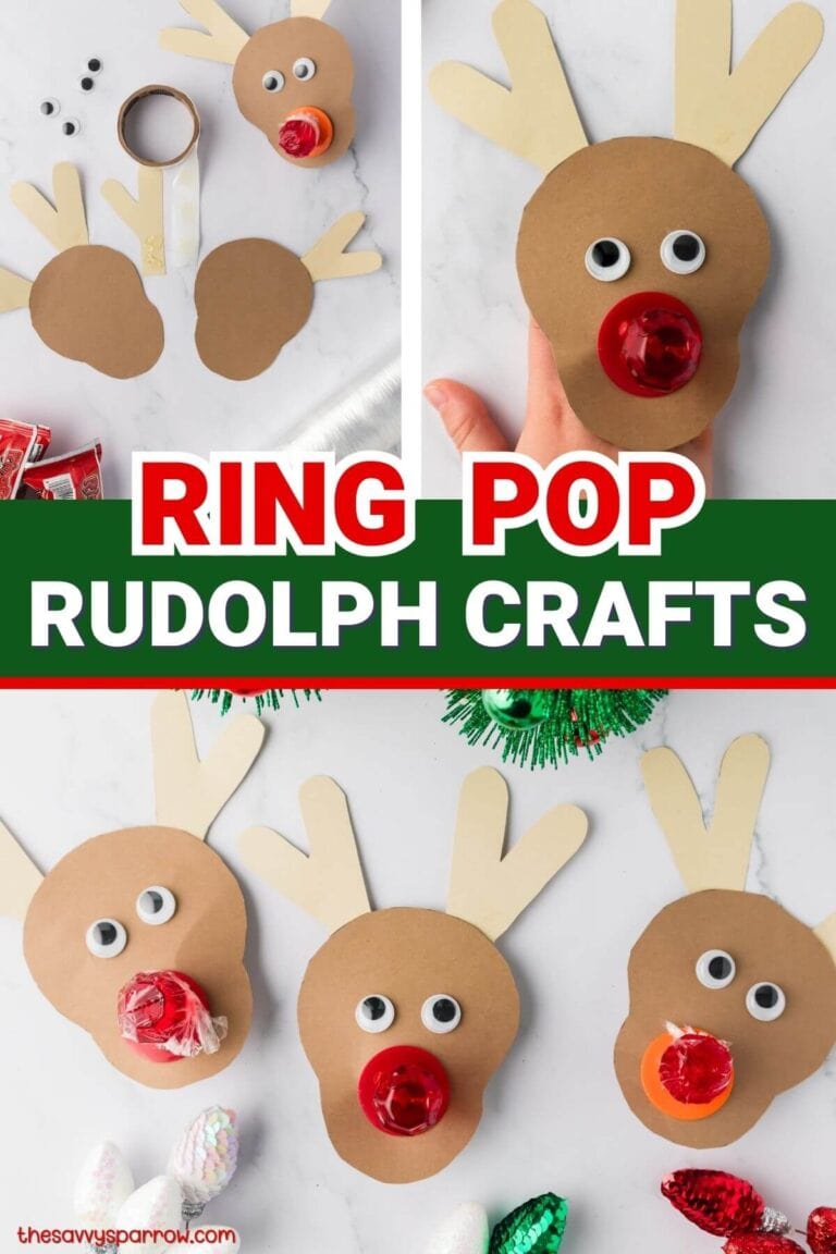 Rudolph Ring Pop Craft - Easy Christmas Craft for Kids