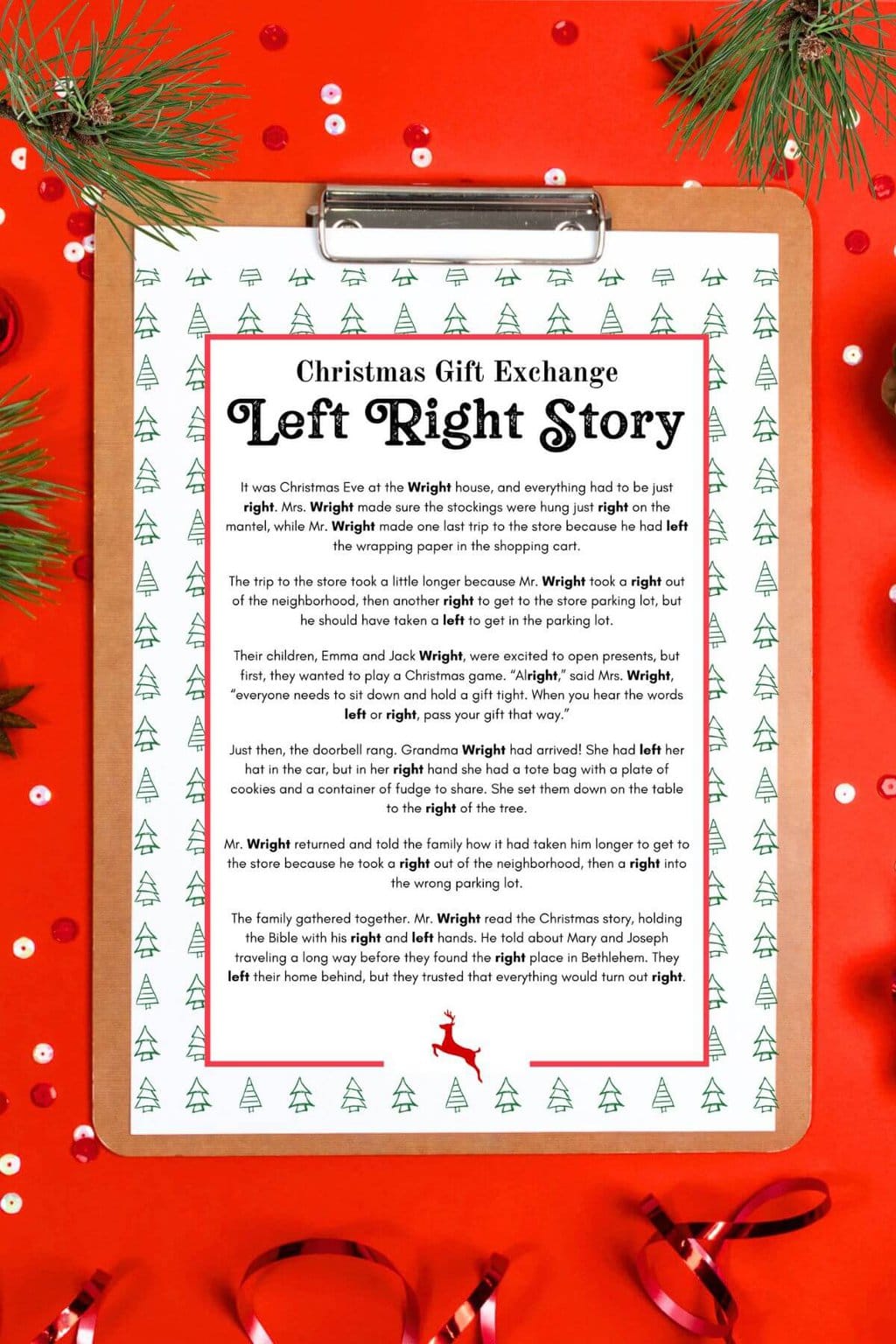 Left Right Christmas Game - Free Printable Gift Exchange Idea - The ...