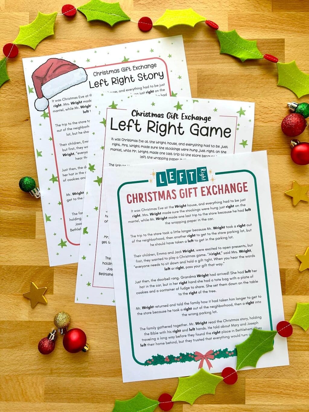 Left Right Christmas Game - Free Printable Gift Exchange Idea - The ...