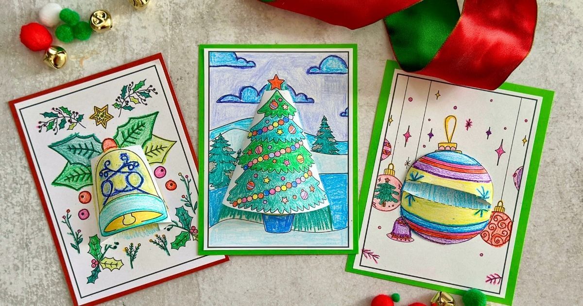 3D Christmas Coloring Pages - 6 Free Printable Sheets - The Savvy Sparrow