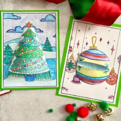 3D Christmas Coloring Pages - 6 Free Printable Sheets - The Savvy Sparrow