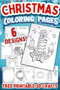 3D Christmas Coloring Pages - 6 Free Printable Sheets - The Savvy Sparrow