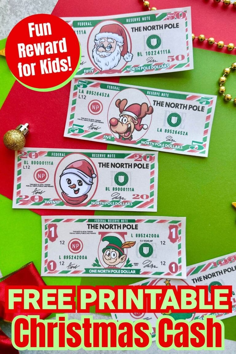 Free Printable Christmas Play Money (aka North Pole Dollars)