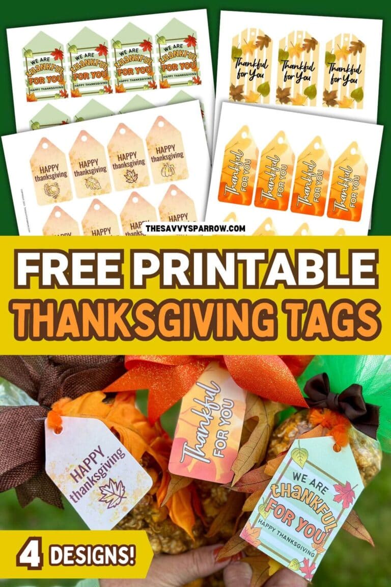 Free Printable Thanksgiving Gift Tags - 4 Designs!