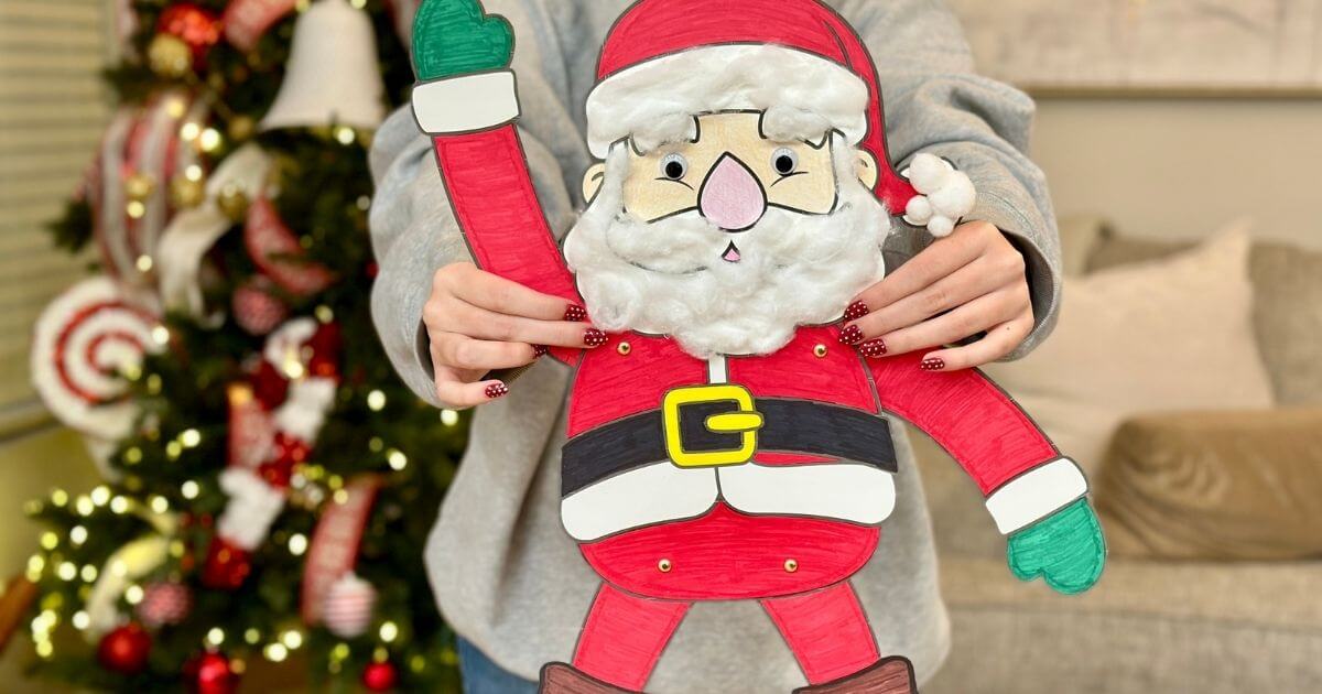 Giant Movable Santa Claus Craft (with Free Printable Template)