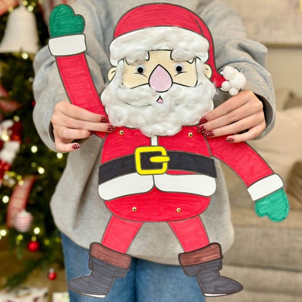 Giant Movable Santa Claus Craft (with Free Printable Template)