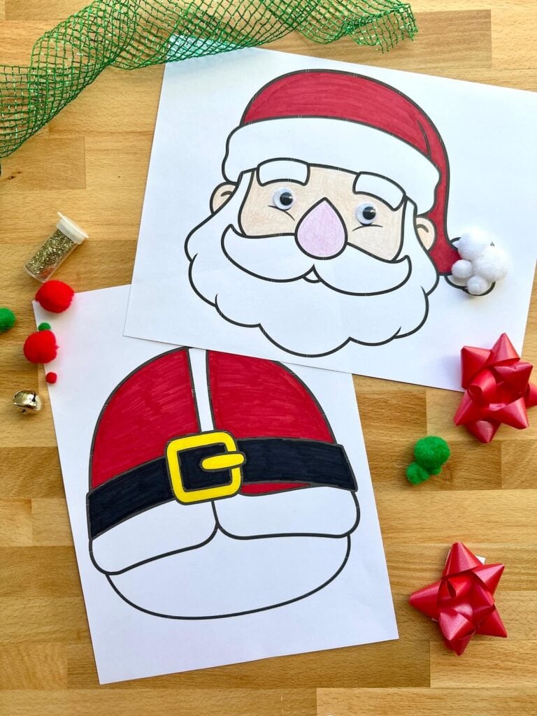 Giant Movable Santa Claus Craft (with Free Printable Template)