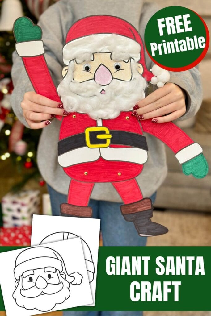 Giant Movable Santa Claus Craft (with Free Printable Template)