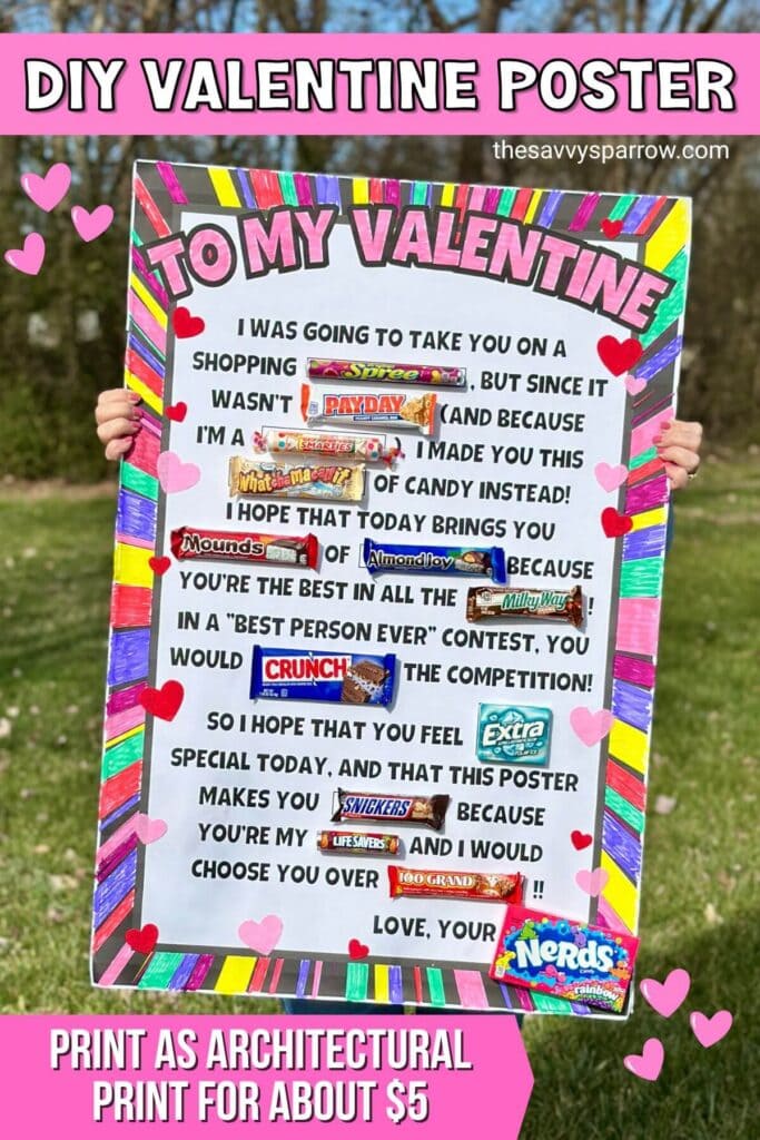 DIY Valentine Candy Gram (Candy Poster)