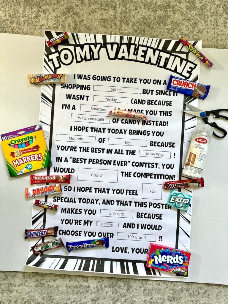 DIY Valentine Candy Gram (Candy Poster)