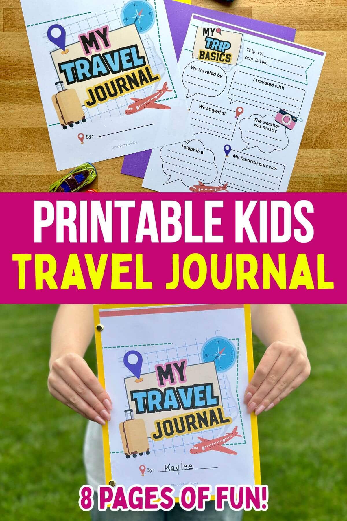 Printable Travel Journal for Kids - 8 Pages of Fun!