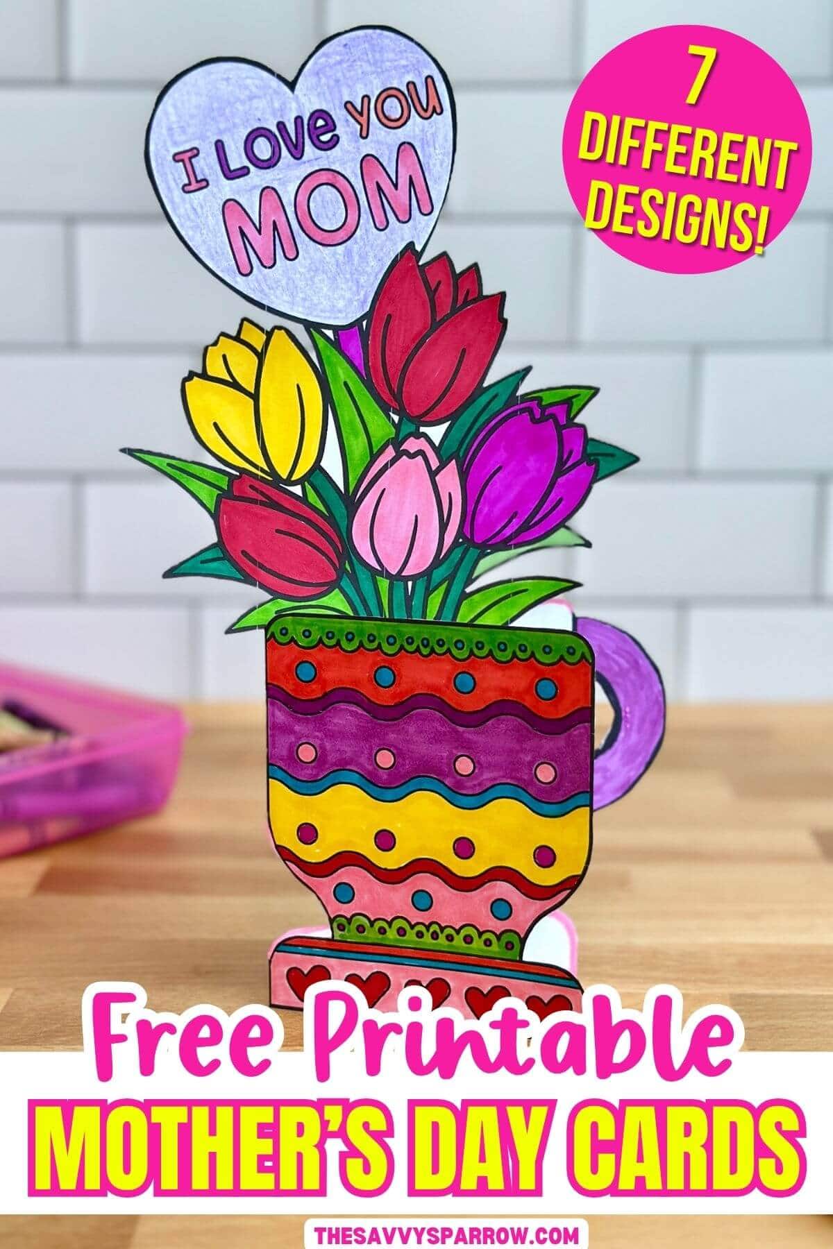 Mother's Day Teacup Card Crafts - Free Printable