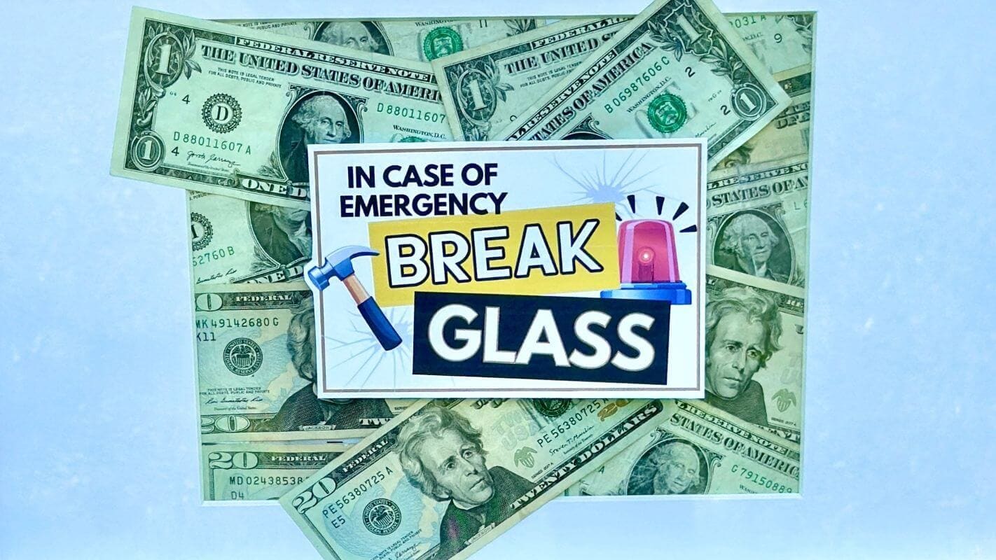 "In Case of Emergency Break Glass" Money Gift (Free Printable)