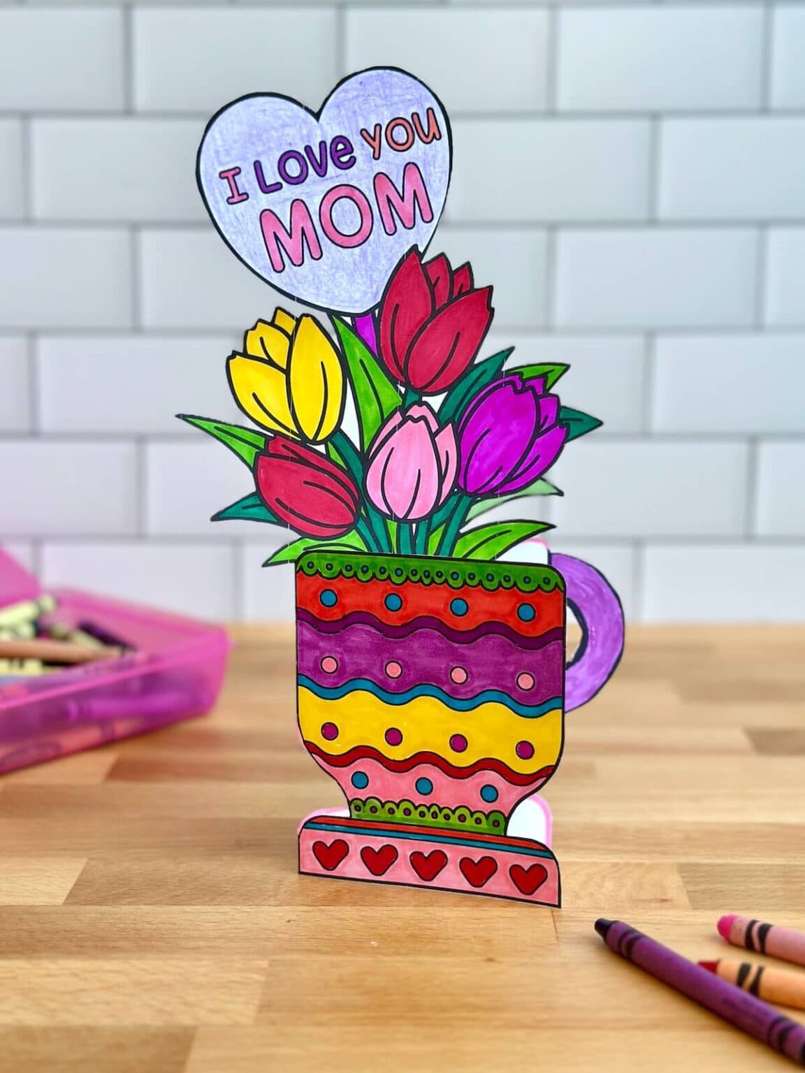 Mother's Day Teacup Card Crafts - Free Printable