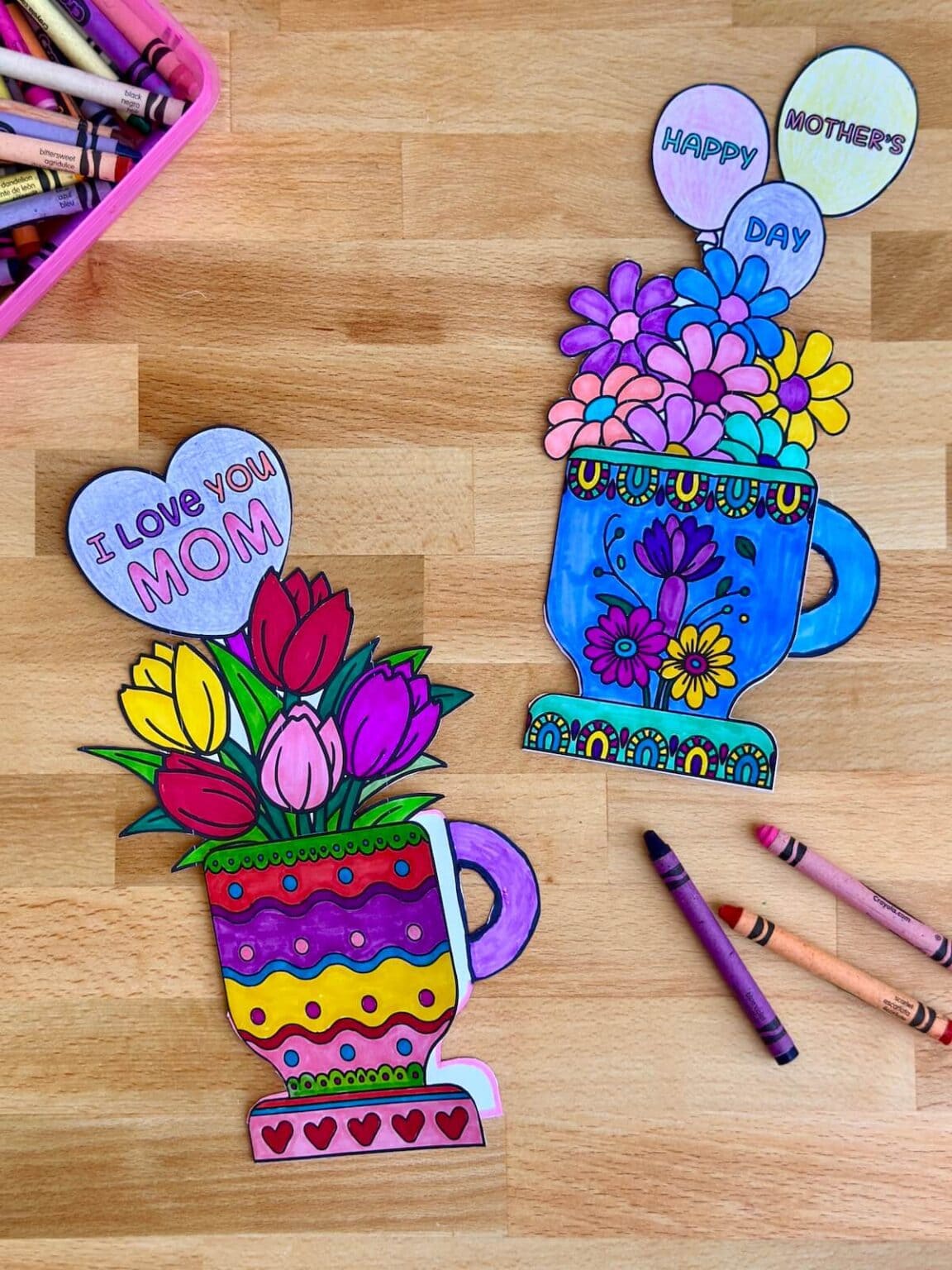 Mother's Day Teacup Card Crafts - Free Printable