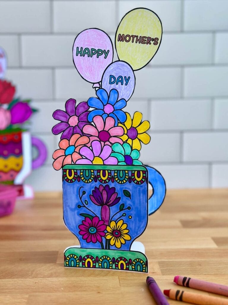 Mother's Day Teacup Card Crafts - Free Printable