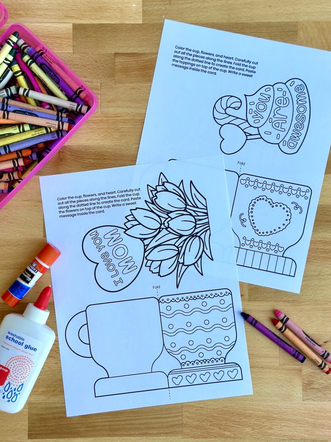 Mother's Day Teacup Card Crafts - Free Printable
