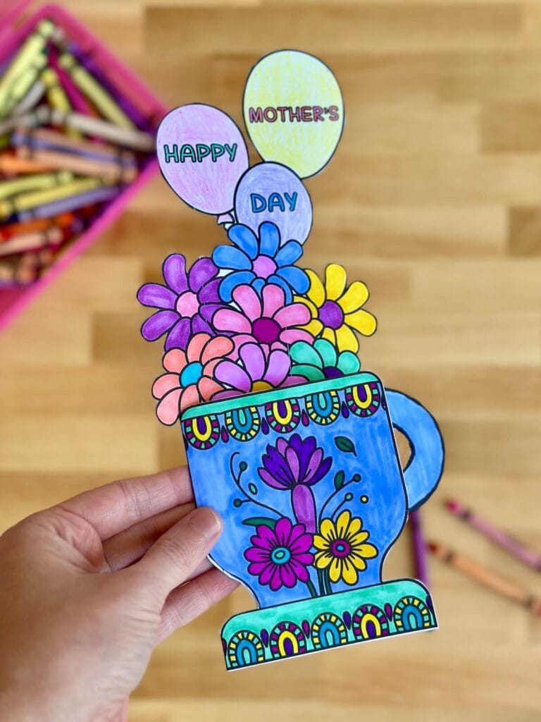 Mother's Day Teacup Card Crafts - Free Printable
