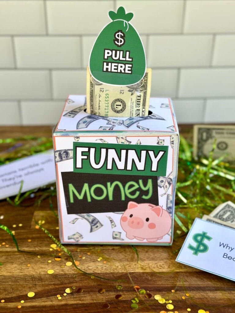 "Funny Money" Tissue Box Money Gift (with Printables)